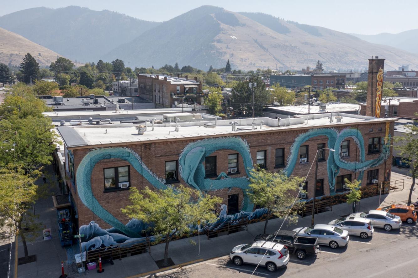 Dragon mural stretches 118 feet across Missoula building