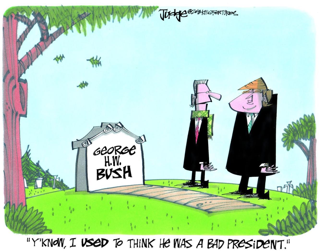 Editorial cartoons on the death of former US President George HW Bush
