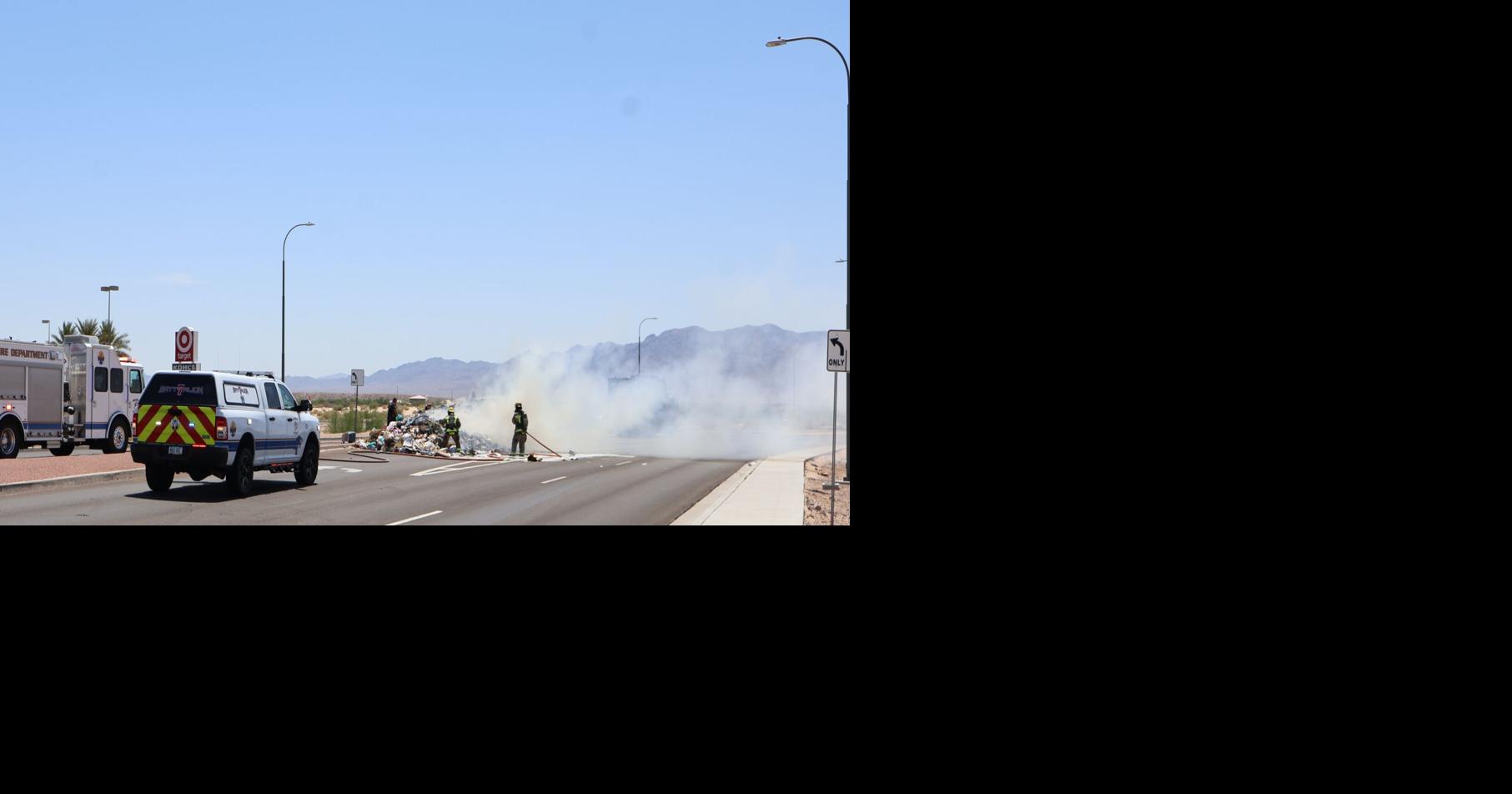 Trash fire diverts access to Silver Copper Crossing bridge in Bullhead ...