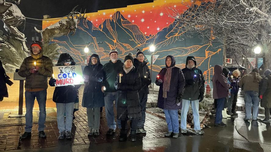 Protesting 'ICE Cold Murder' and an illegal war; Indivisible takes to ...