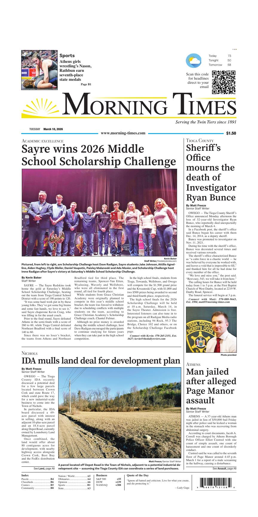 Page A1 | e-Edition | morning-times.com