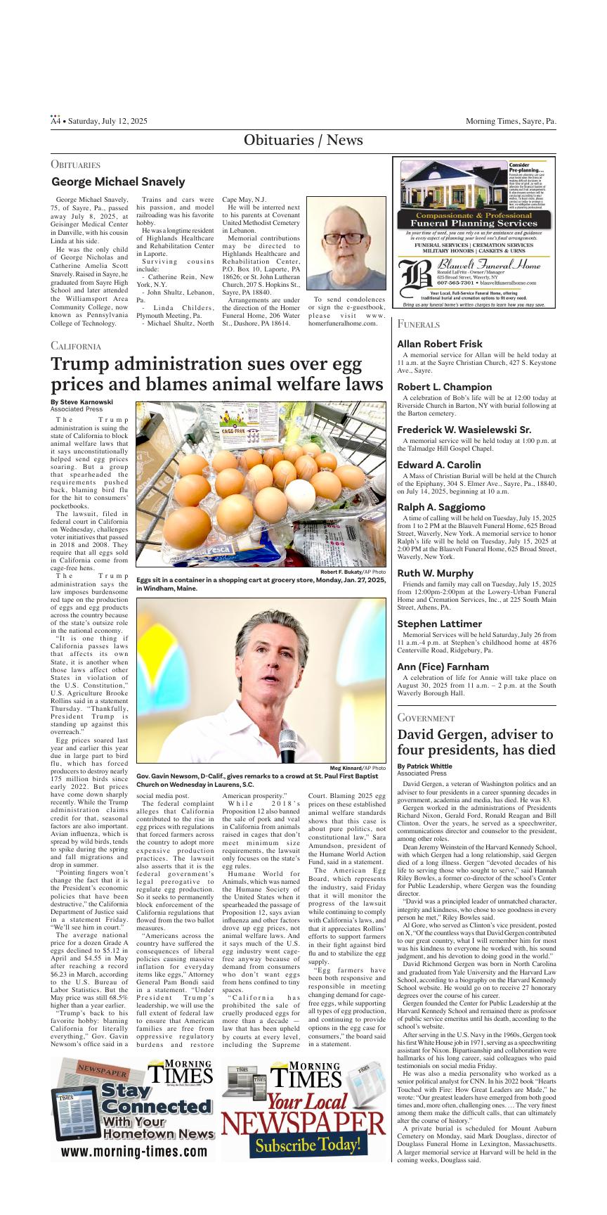 Page A4 | e-Edition | morning-times.com