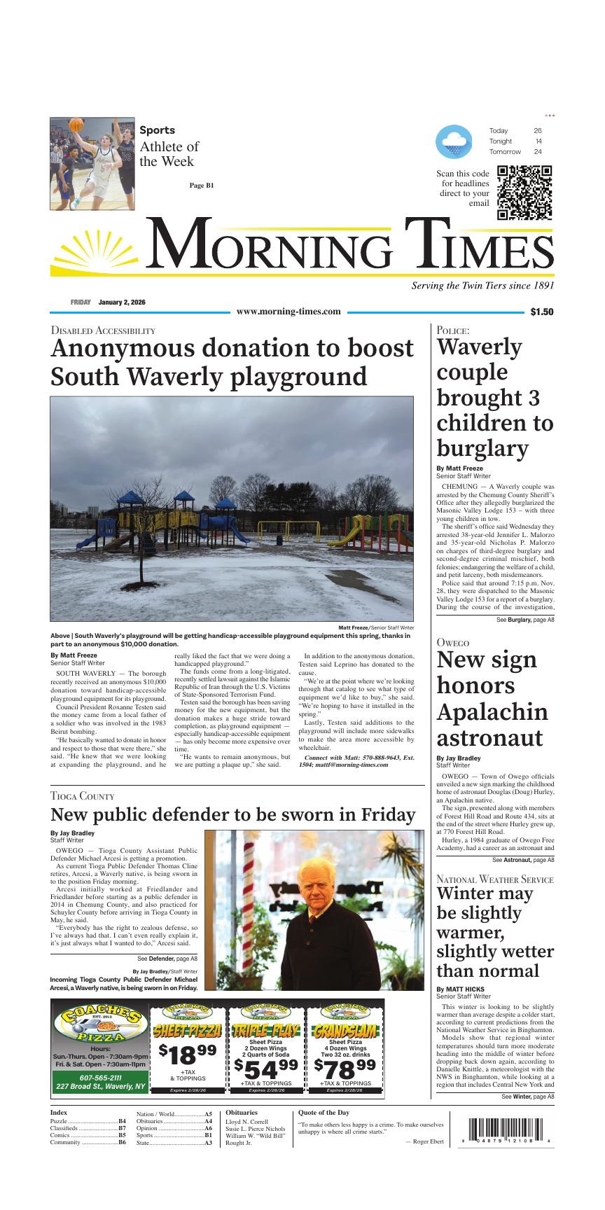 Page A1 | e-Edition | morning-times.com