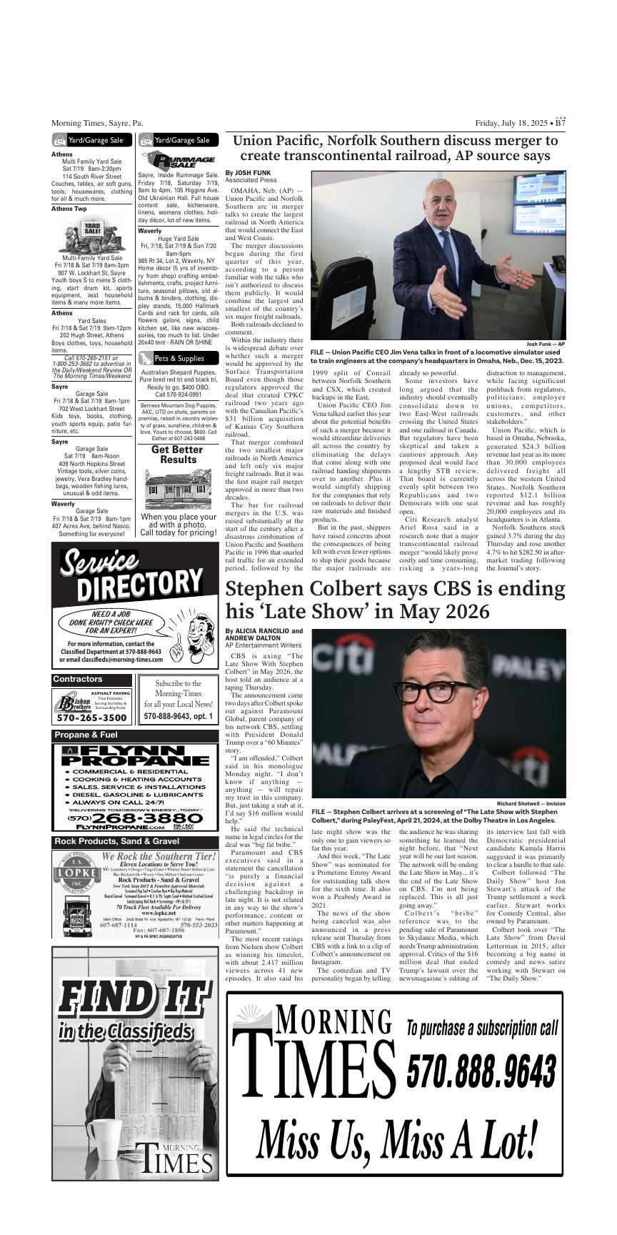 Page B7 | e-Edition | morning-times.com