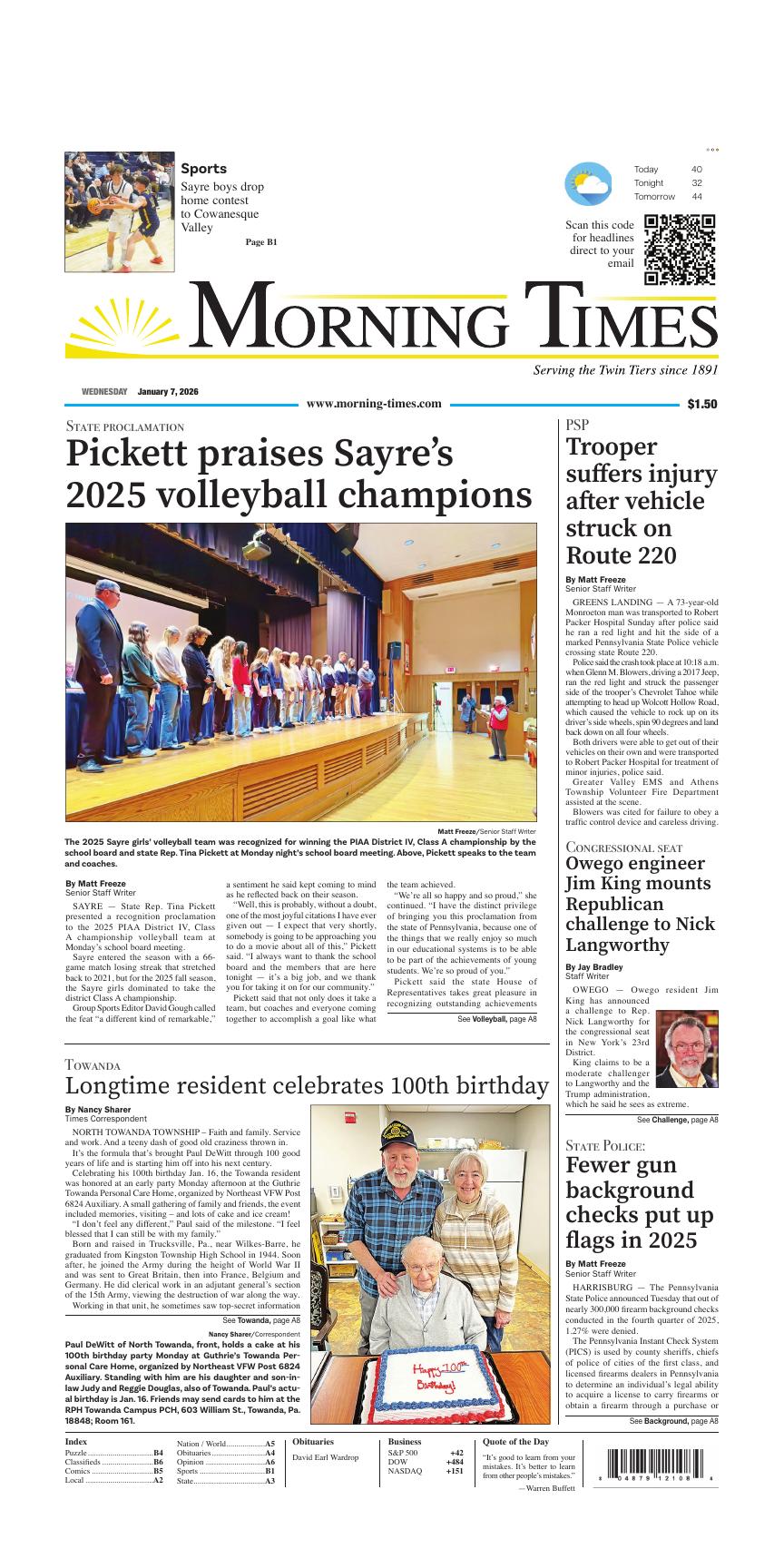 Page A1 | e-Edition | morning-times.com