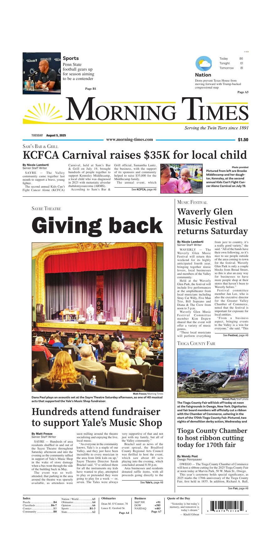 Page A1 | e-Edition | morning-times.com