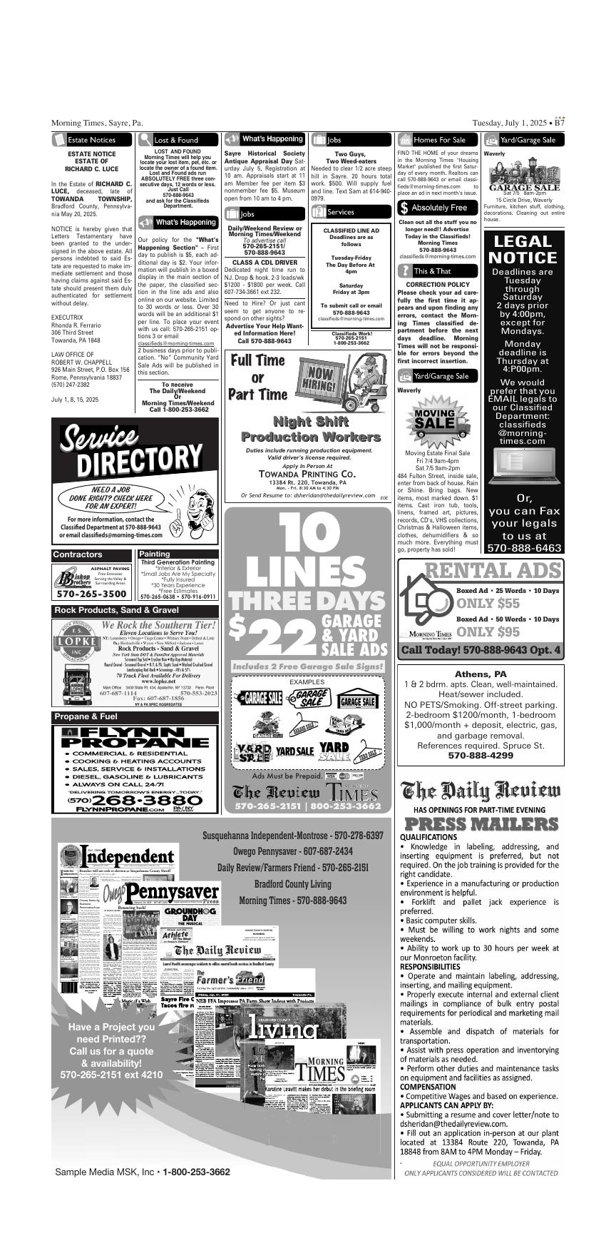 Page B7 | e-Edition | morning-times.com