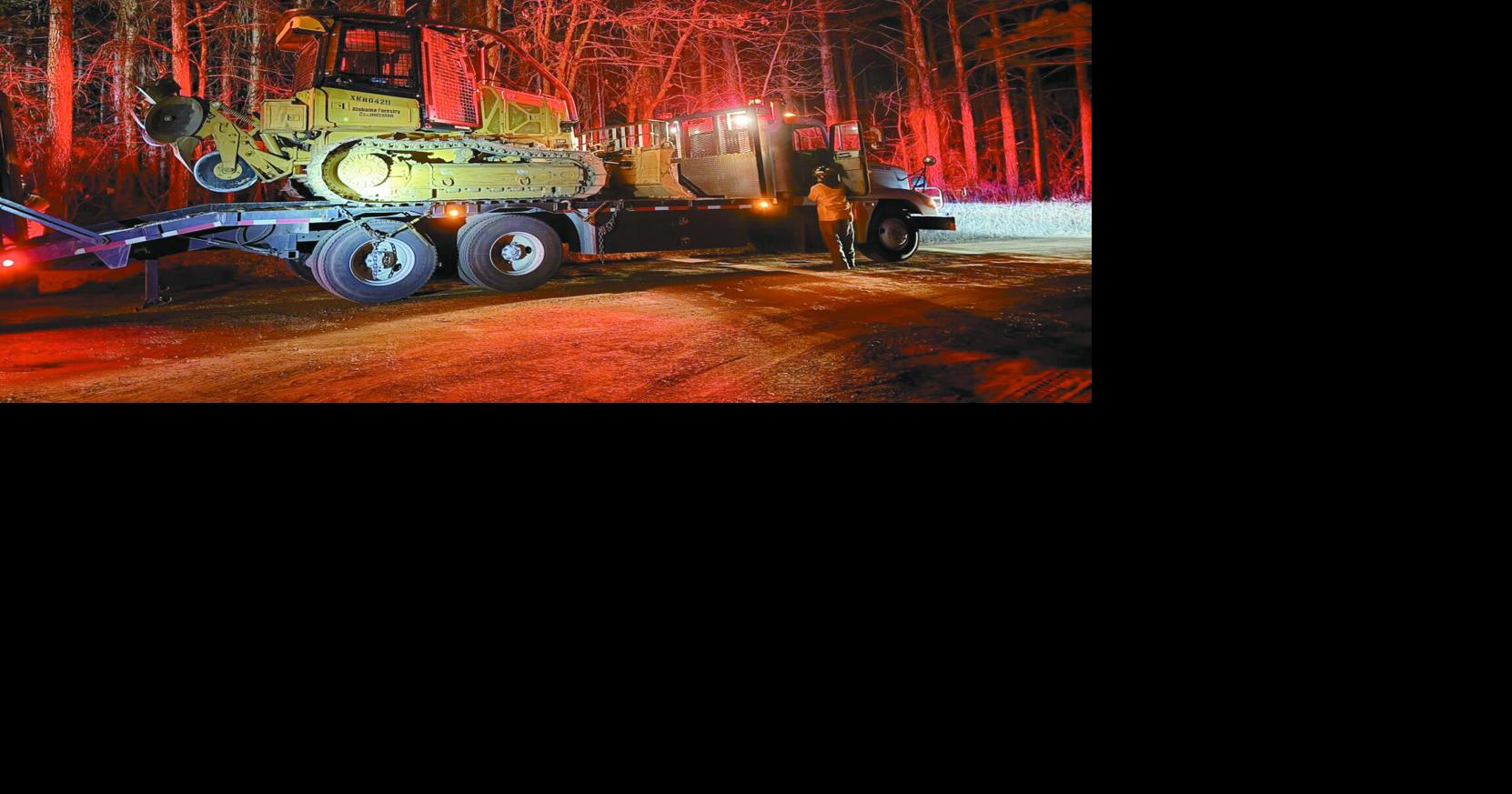 Firefighter dozer requested to help contain large forest fire in ...