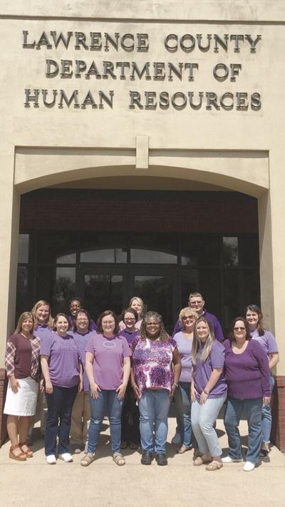 Lawrence DHR dress in purple in observance of Elder Abuse Awareness ...