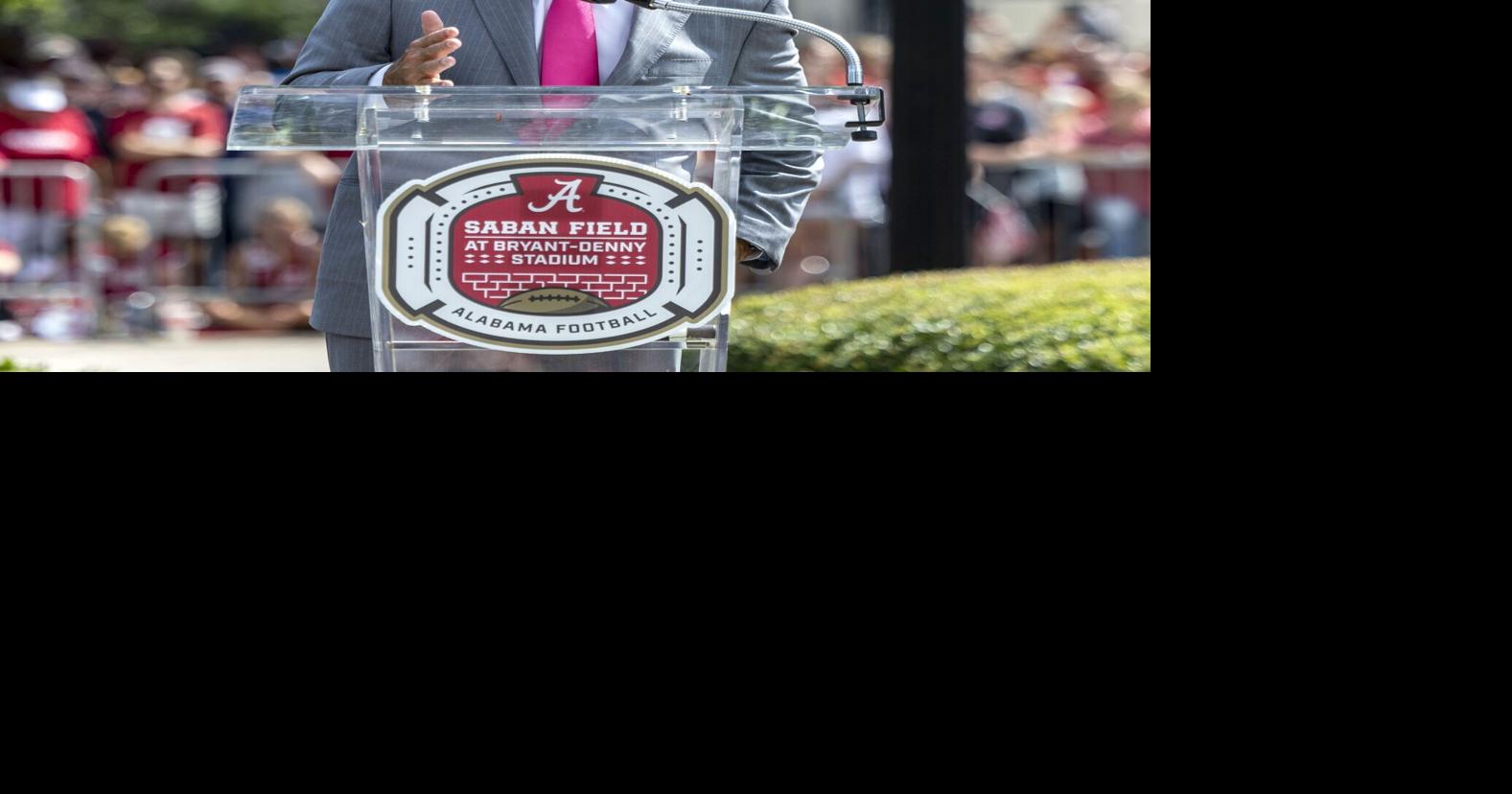 Alabama officially adds Saban Field to stadium name in pre-game ...