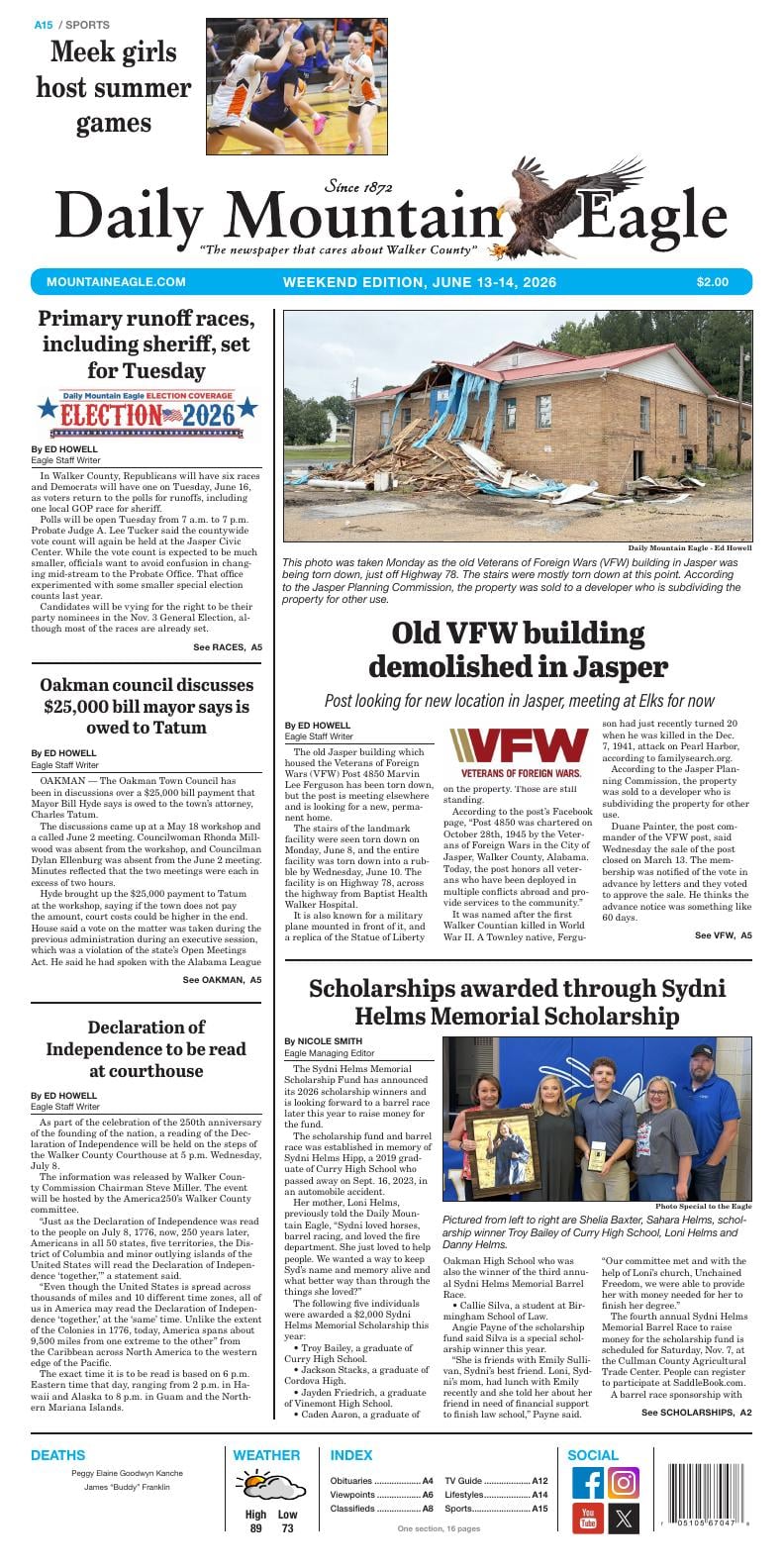 Page A01 | e-Edition | mountaineagle.com