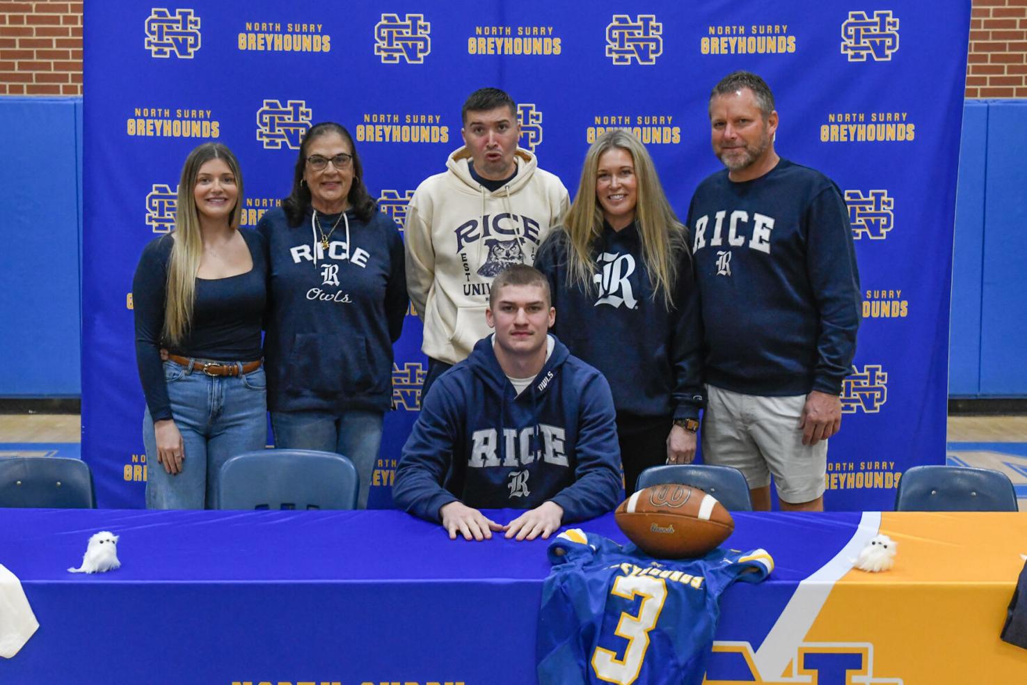 North Surry's Fisher Leftwich signs to play football at Rice University ...