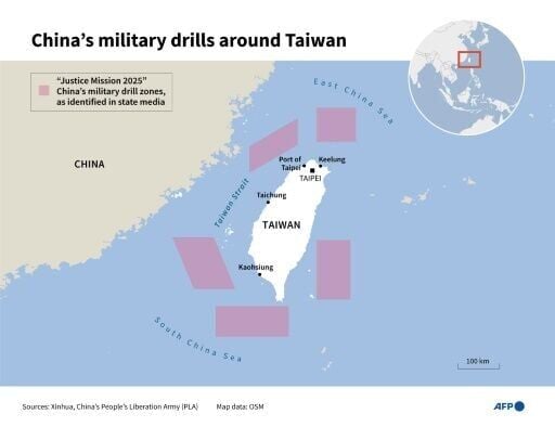 China fires rockets on second day of military drills around Taiwan ...