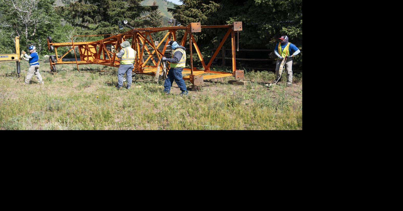 Historic lift tower moved for Highway 75 construction | Ketchum ...