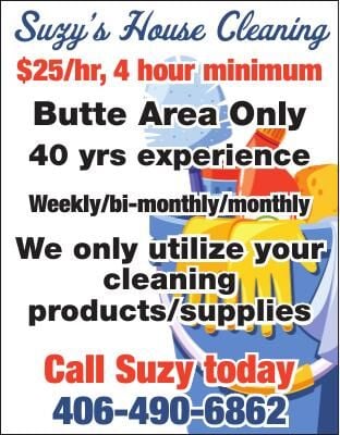 SUZYS HOUSE CLEANING - Ad from 2026-01-18
