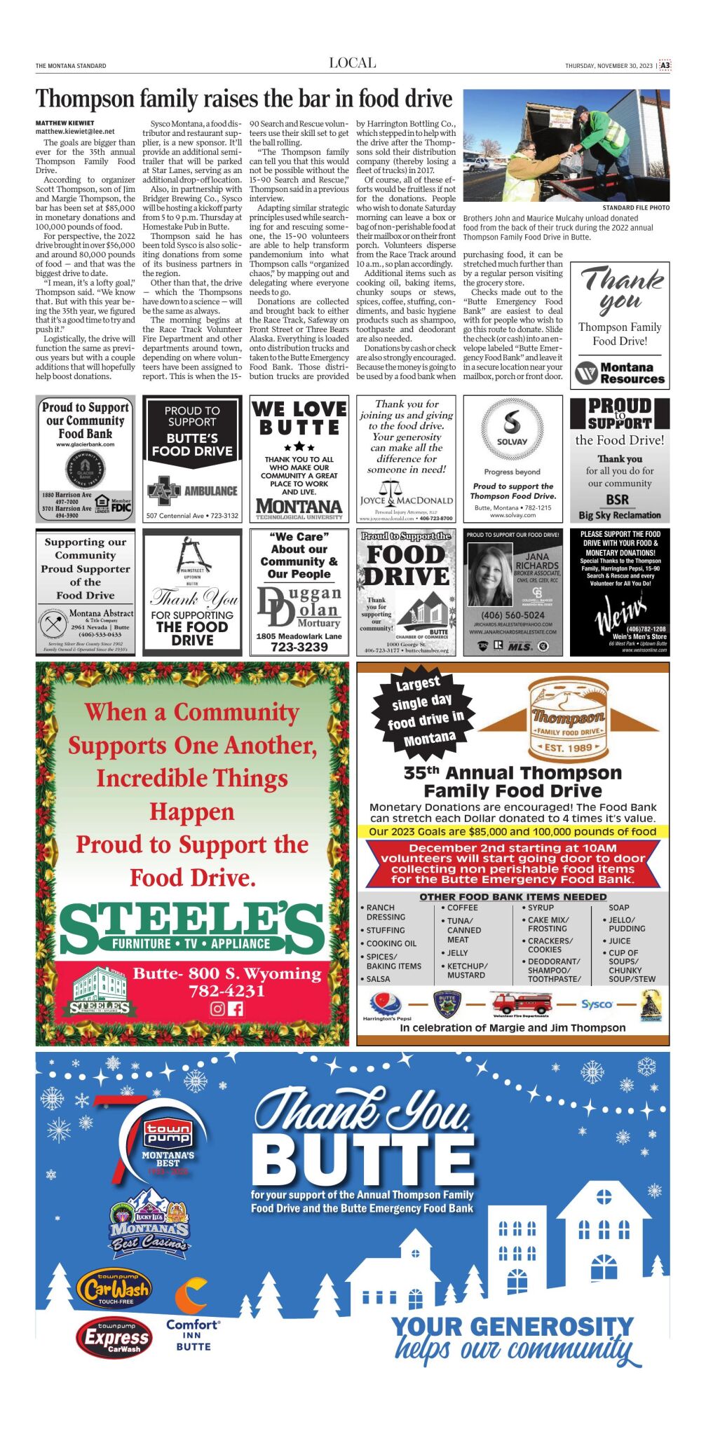 Thompson Food Drive 2023