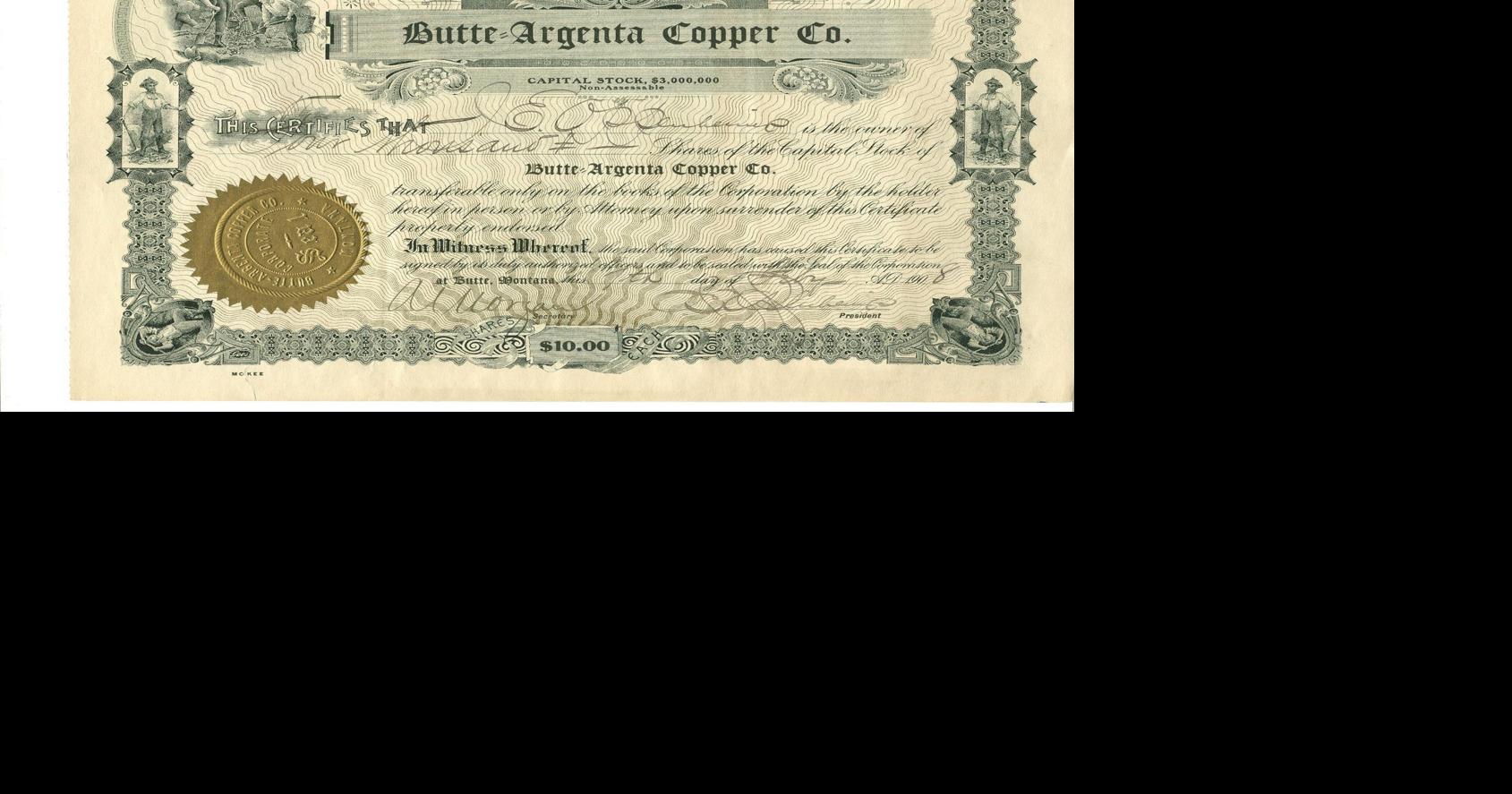 History column: Butte-Argenta Copper Co. tried to make a go of old ...