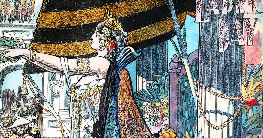 The golden age of newspaper illustration: Labor Day greeting from 1902