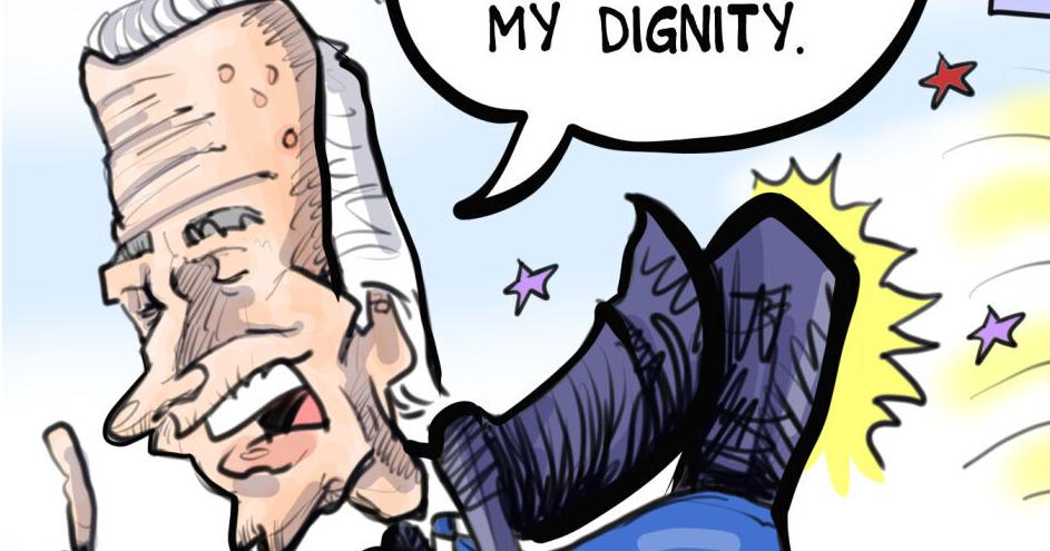 16 political cartoons chart Joe Biden's exit