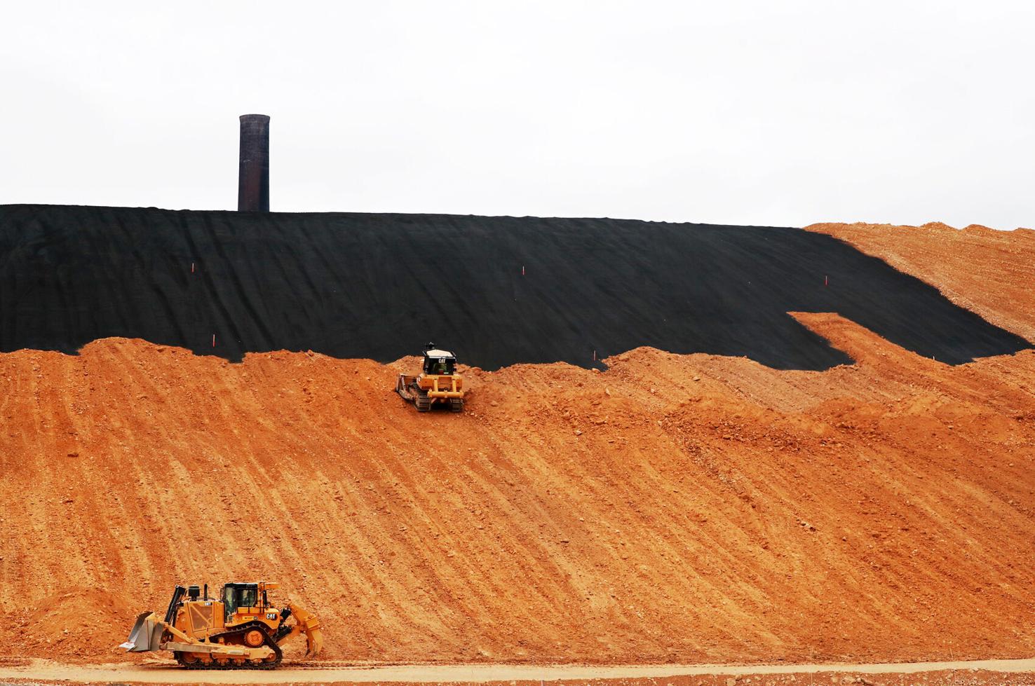 Work to cover black slag east of Anaconda resumed recently