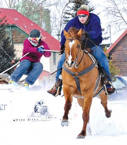 Ski joring in Wisdom