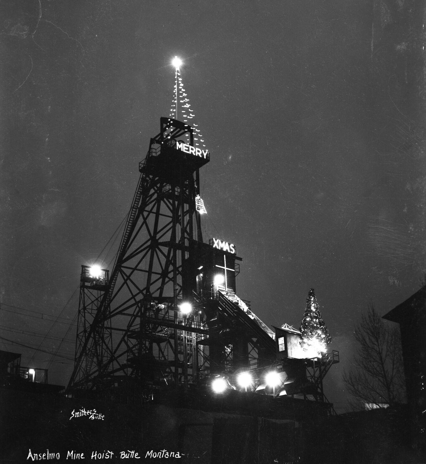Lights adorned Butte's headframes as far back as 1936