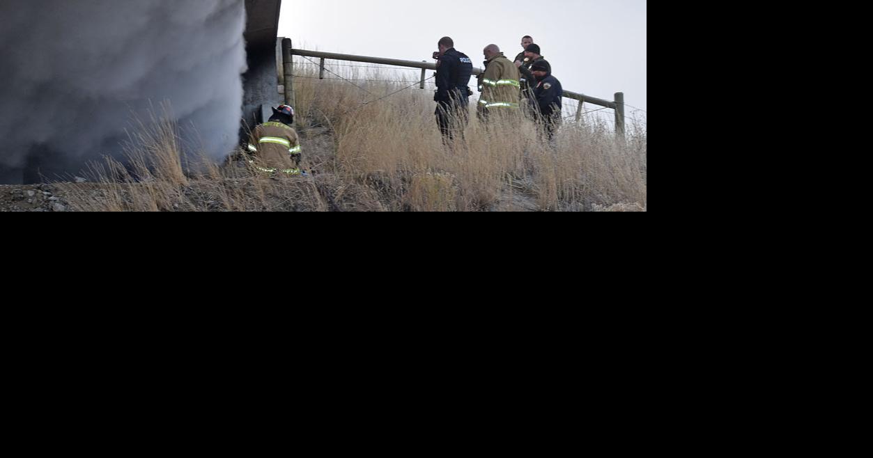 Fire under Interstate 15-90 overpass near Butte