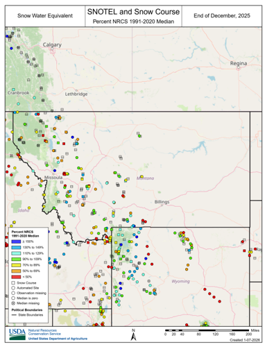 Montana snowpack on track despite little valley accumulation