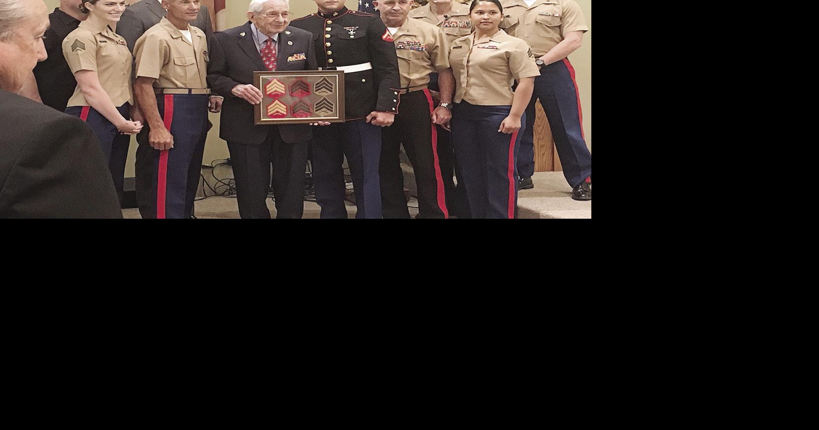 Earning his stripes; Harrell receives sergeant stripes 73 years after ...