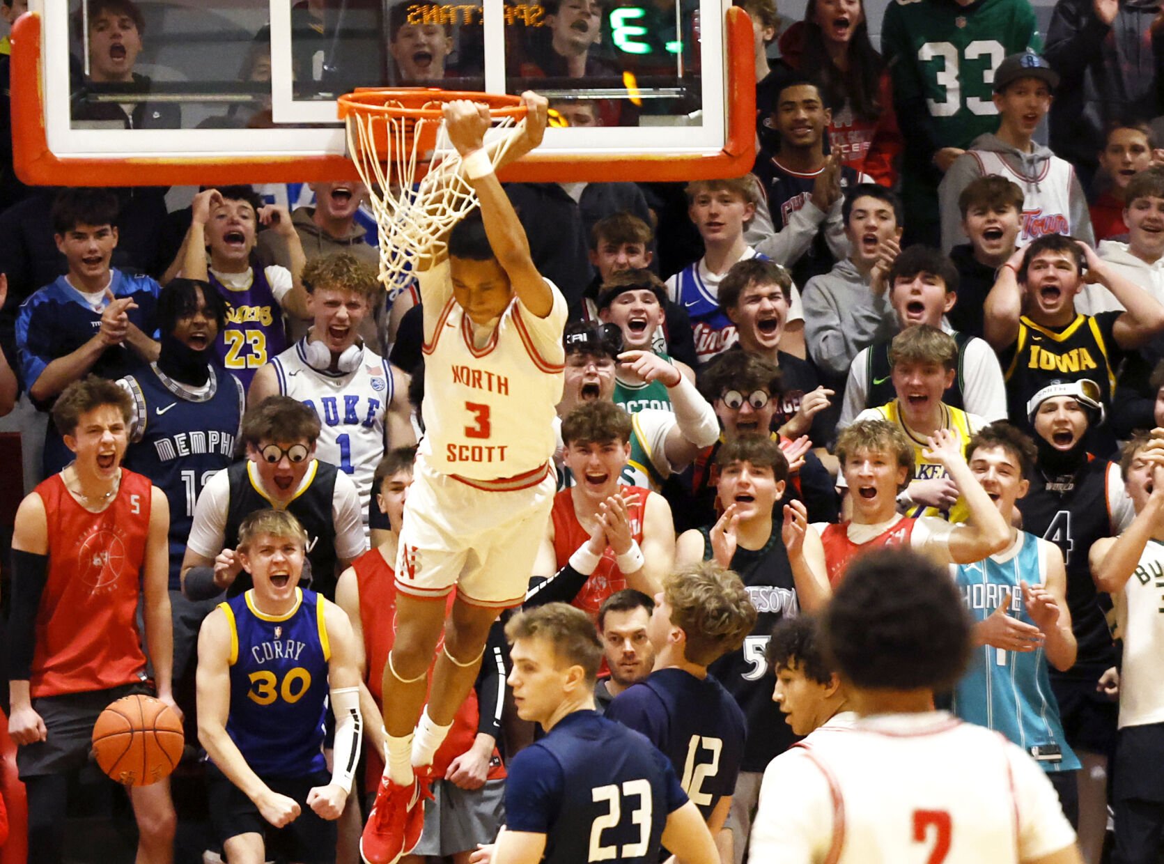 Photos: Pleasant Valley at North Scott basketball game on Friday