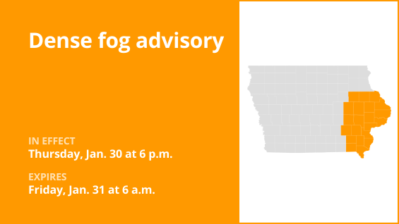 Update: Dense fog advisory issued for Iowa until Friday morning