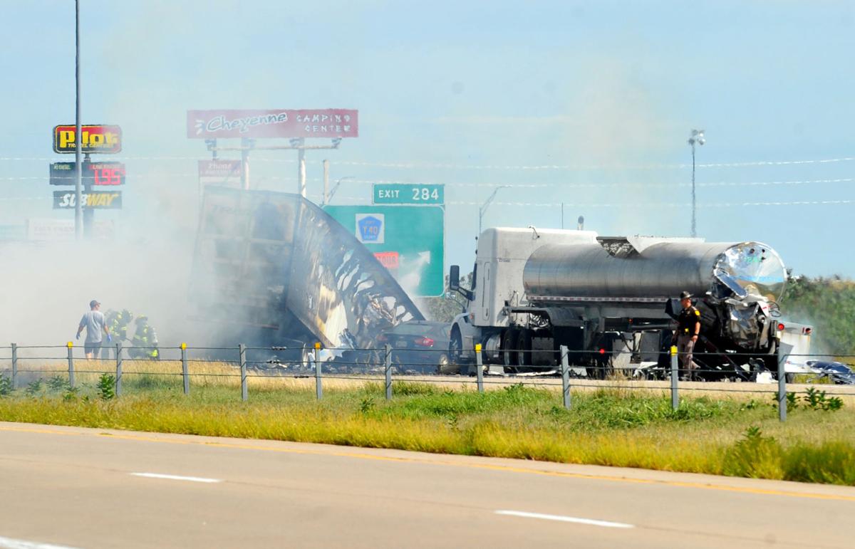 Photos: Interstate 80 semi trucks crash and fire