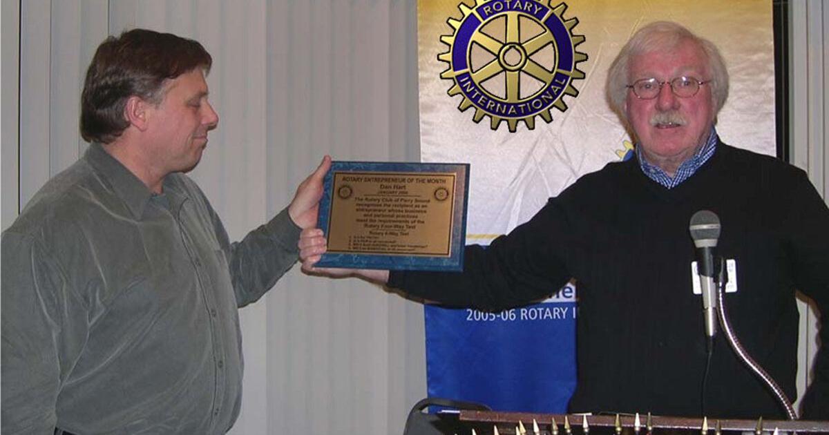 Dan Hart honoured by Rotary Club