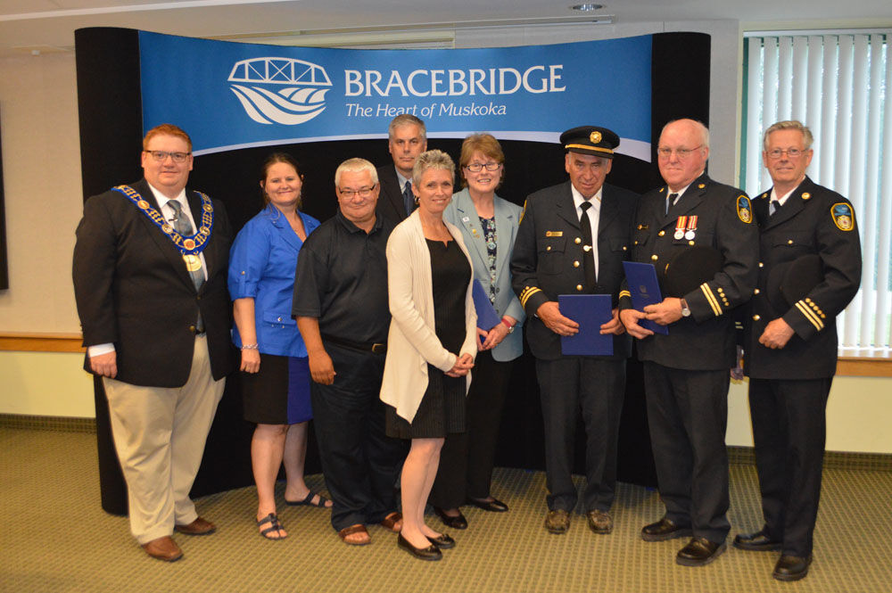 Fire fighters celebrate 35 years in Bracebridge department