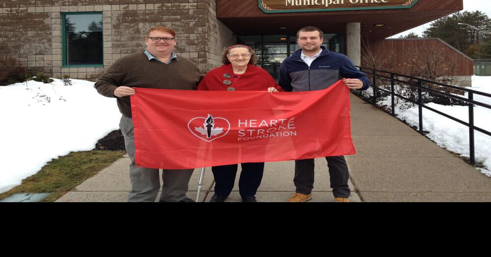 Flag with heart flies in Bracebridge