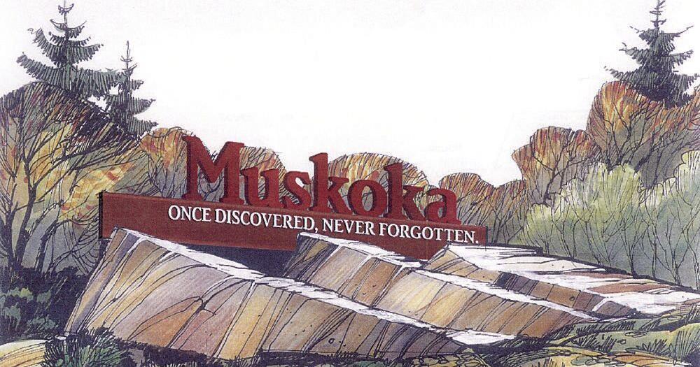 Signs welcome visitors to Muskoka