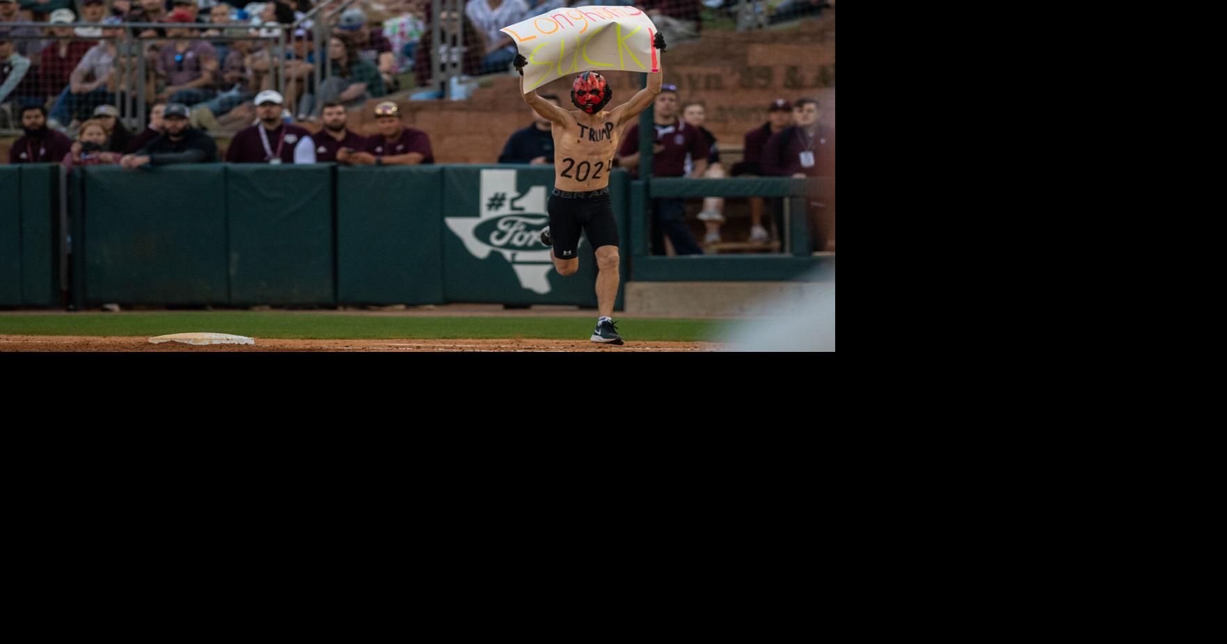 Aggie runner suspended after arrest for streaking at A&M-Texas baseball ...