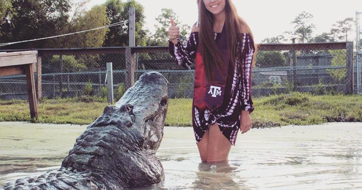 Aggie's senior photo with record-breaking gator goes viral | Texas A&M ...