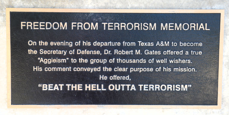 Freedom from Terrorism Memorial | Landmarks & Statues | myaggienation.com