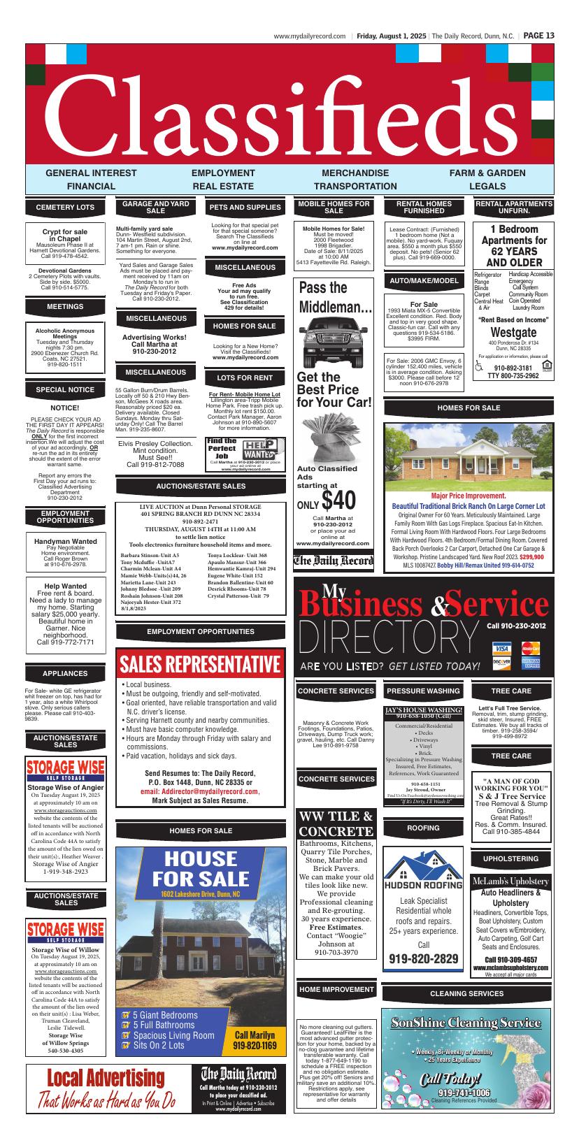 Page A013 | e-Edition | mydailyrecord.com