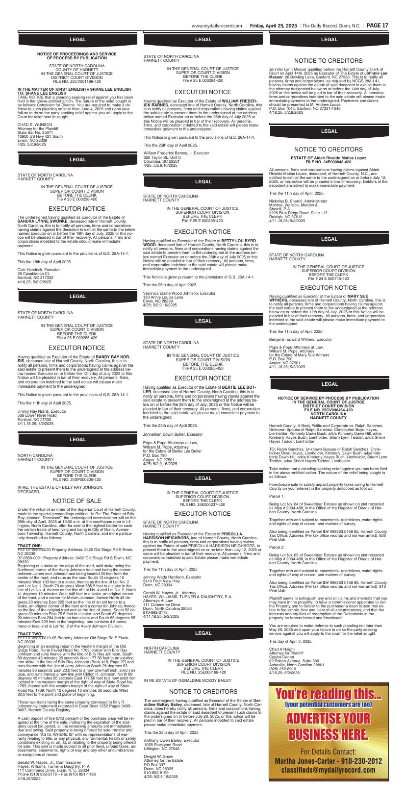 Page A017 | e-Edition | mydailyrecord.com