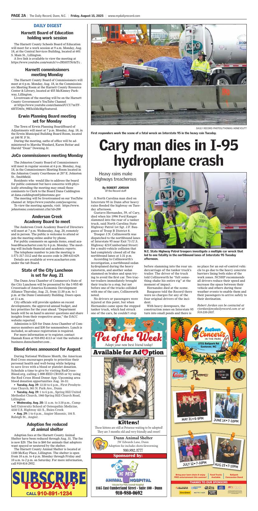 Page A002 | e-Edition | mydailyrecord.com