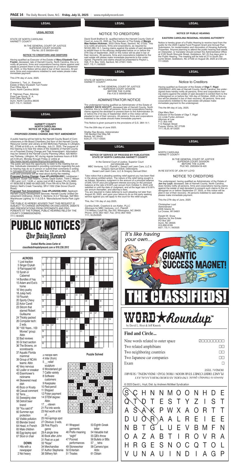 Page A014 | e-Edition | mydailyrecord.com