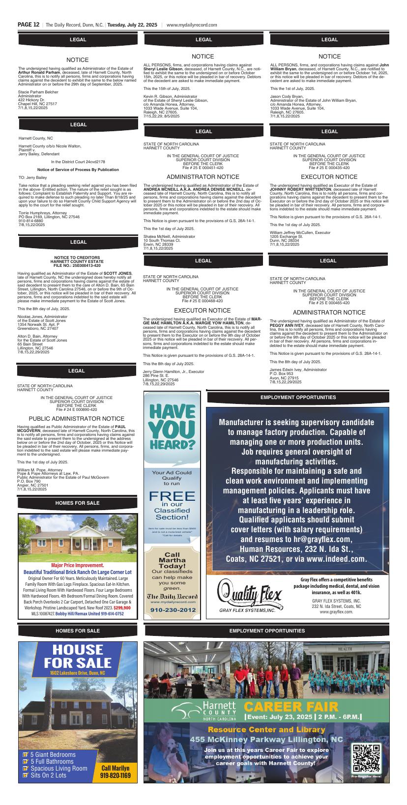 Page A012 | e-Edition | mydailyrecord.com