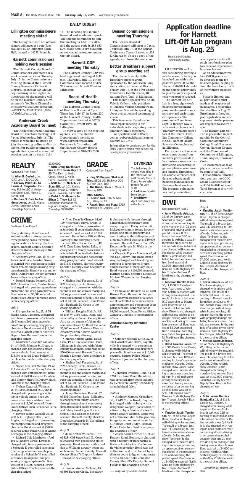 Page A008 | e-Edition | mydailyrecord.com