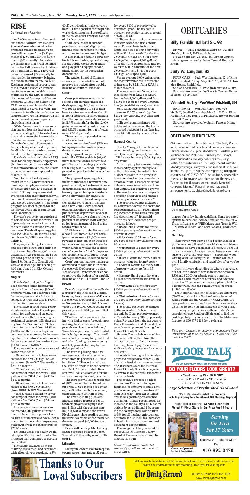 Page A004 | e-Edition | mydailyrecord.com