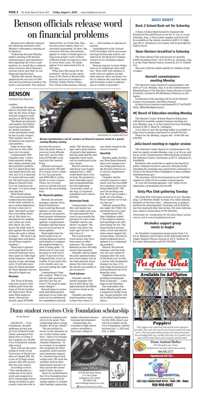 Page A002 | e-Edition | mydailyrecord.com