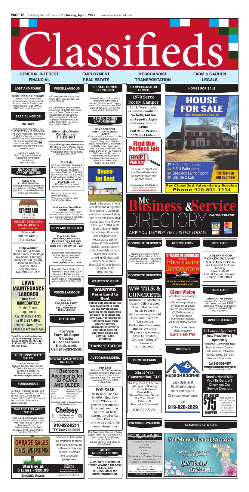 Page A012 | e-Edition | mydailyrecord.com