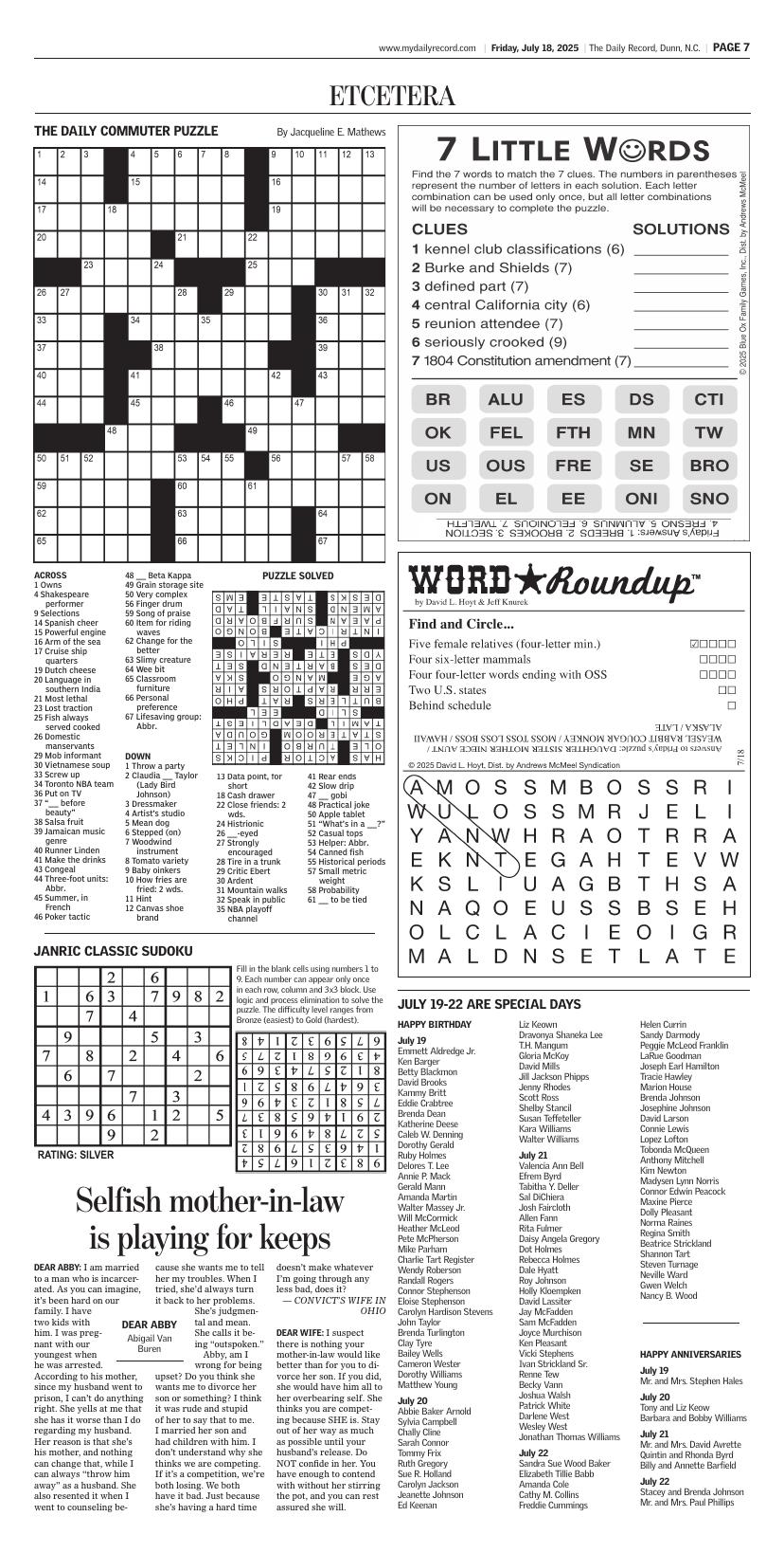 Page A007 | e-Edition | mydailyrecord.com