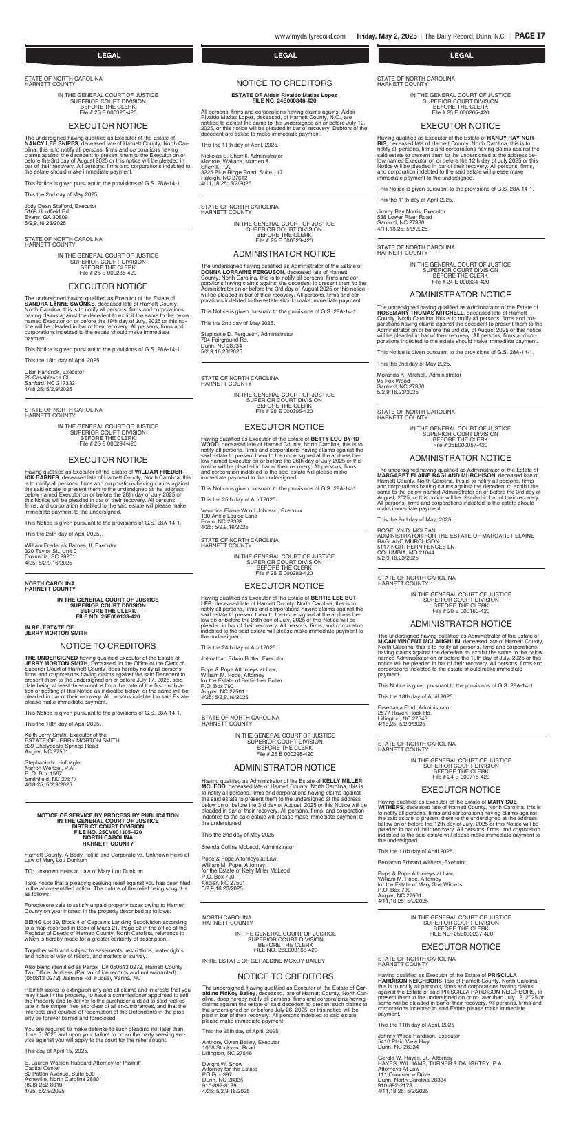 Page A017 | e-Edition | mydailyrecord.com